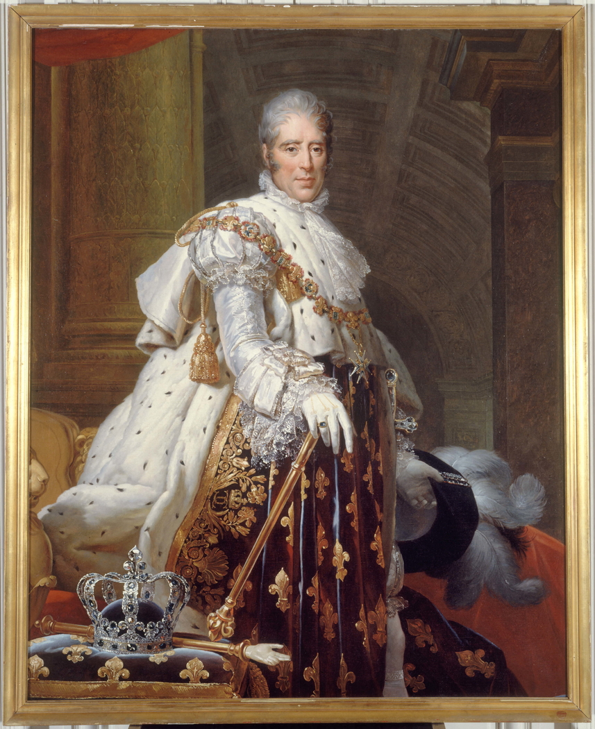 Portrait de Charles X (1757-1836), roi de France, en costume de sacre ...